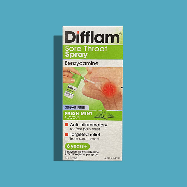 Difflam Sore Throat Spray, 30mL. ZOOM Pharmacy
