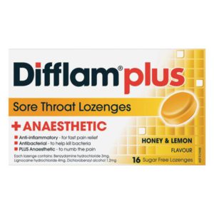 Difflam Sore Throat & Cough Lozenges, Blackcurrant, 24 pack - ZOOM Pharmacy