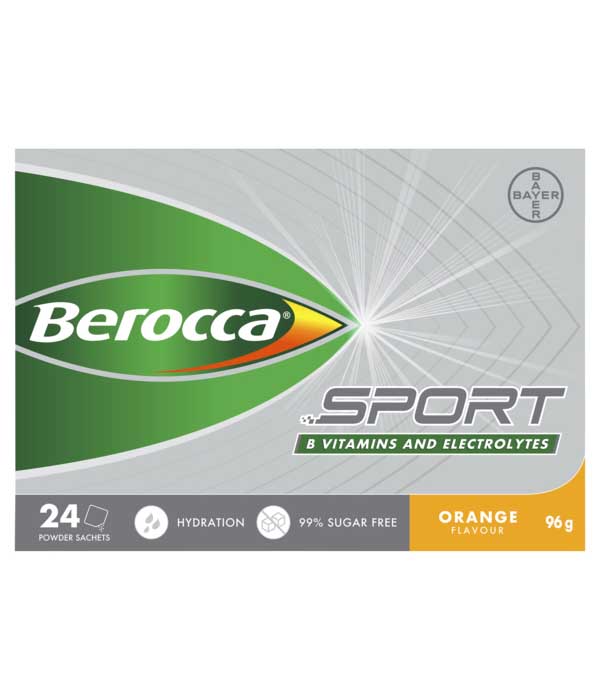 Berocca Sport B Vitamins & Electrolytes Orange Flavour 24 Powder ...