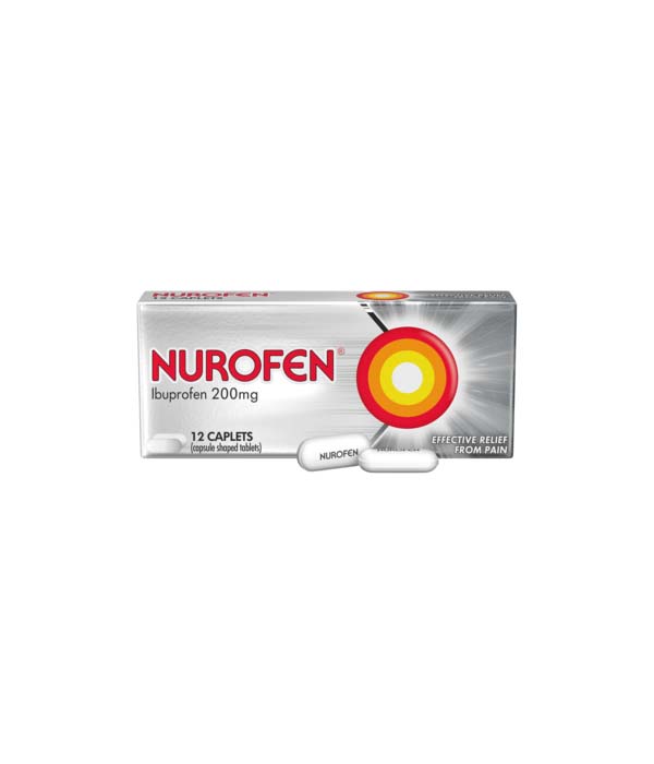 Nurofen Pain and Inflammation Relief Caplets 200mg Ibuprofen 12 pack ...