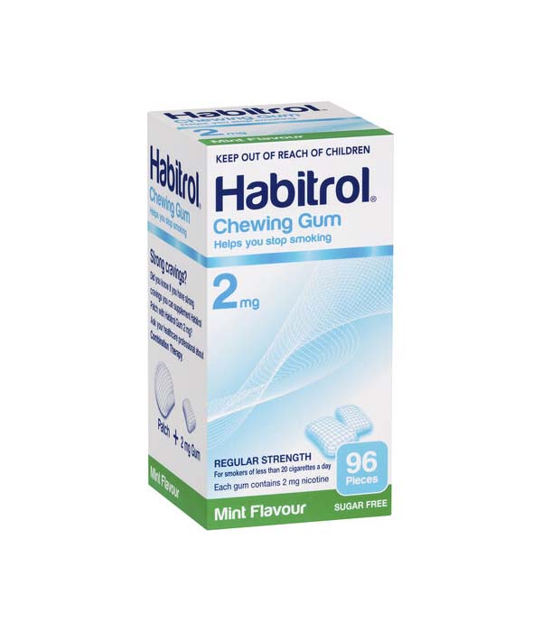 Habitrol Chewing Gum 2mg Regular Strength Mint 96 Pack - ZOOM Pharmacy