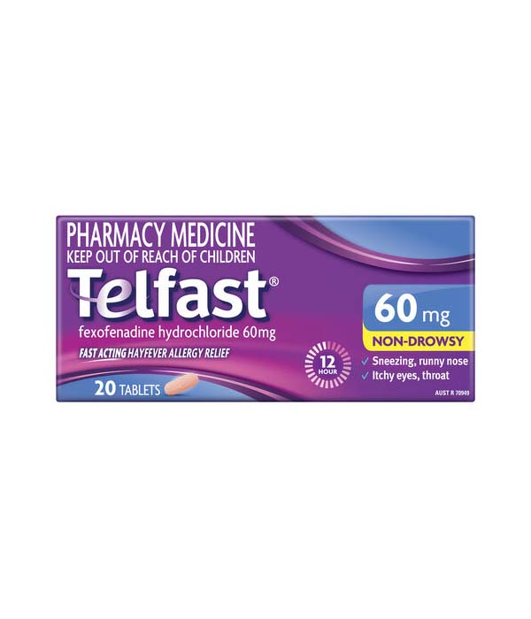 Telfast 60mg 20 Tablets - ZOOM Pharmacy
