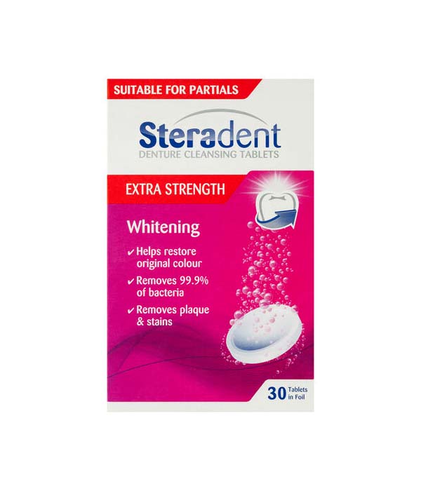 Steradent Denture Cleaning Tabs Extra Strength Intensive Whitening 30 ...