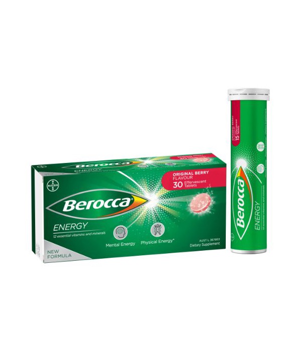 Berocca Energy Vitamin B & C Original Berry Flavour Effervescent ...