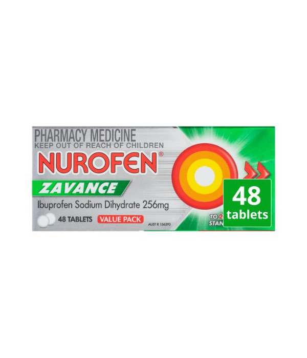 Nurofen Zavance Fast Pain Relief Tablets 256mg Ibuprofen 48 Value Pack ...