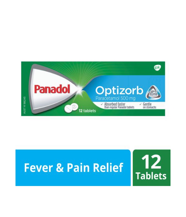Panadol with Optizorb for Pain Relief, Paracetamol – 500mg 12 Tablets ...