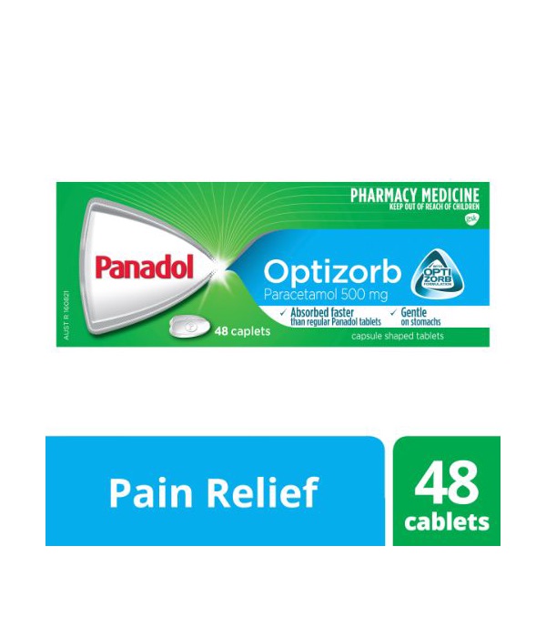 Panadol with Optizorb for Pain Relief, Paracetamol – 500mg 48 Caplets ...