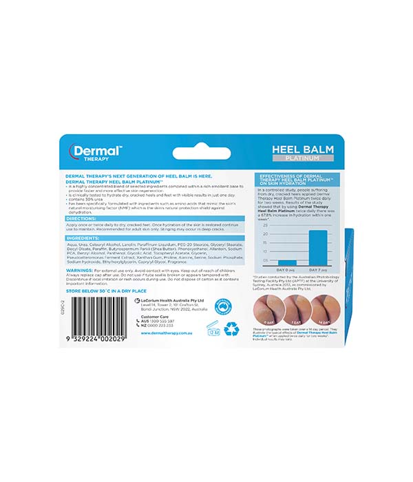 Dermal Therapy Heel Balm Platinum 125g - Zoom Pharmacy